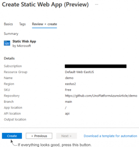 Hosting Uno Platform WebAssembly apps on Azure Static Web Apps
