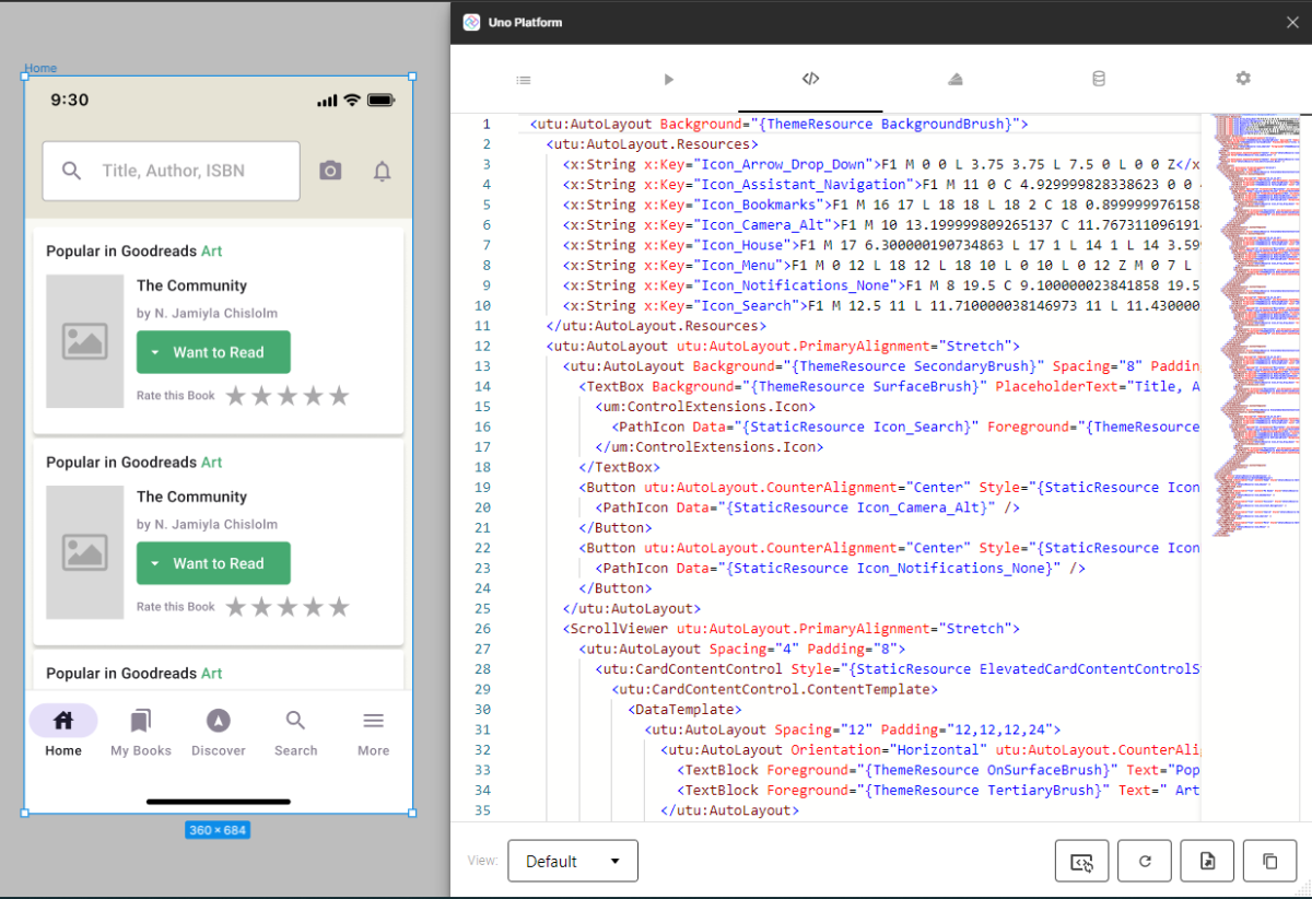 Recreating Amazon Goodreads App Home Page Using Material UI, Figma and Uno Platform