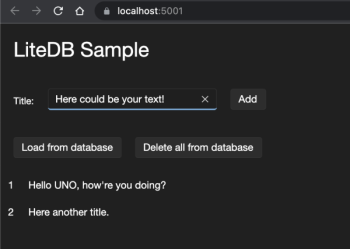Intro to LiteDB for .NET Developers. Sample WebApp Included