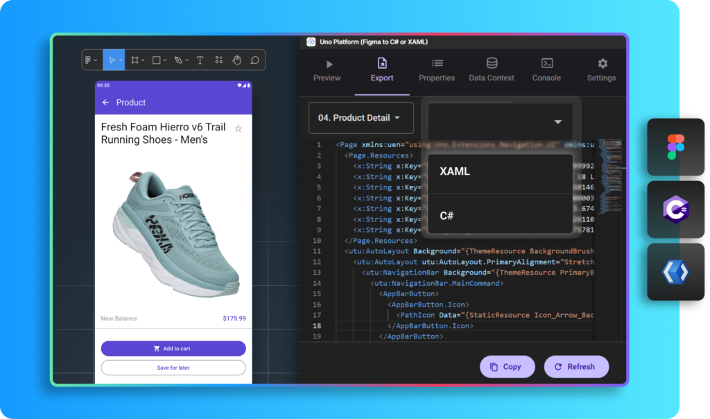 Design to C# and XAML Code - Uno Platform for Figma Plugin